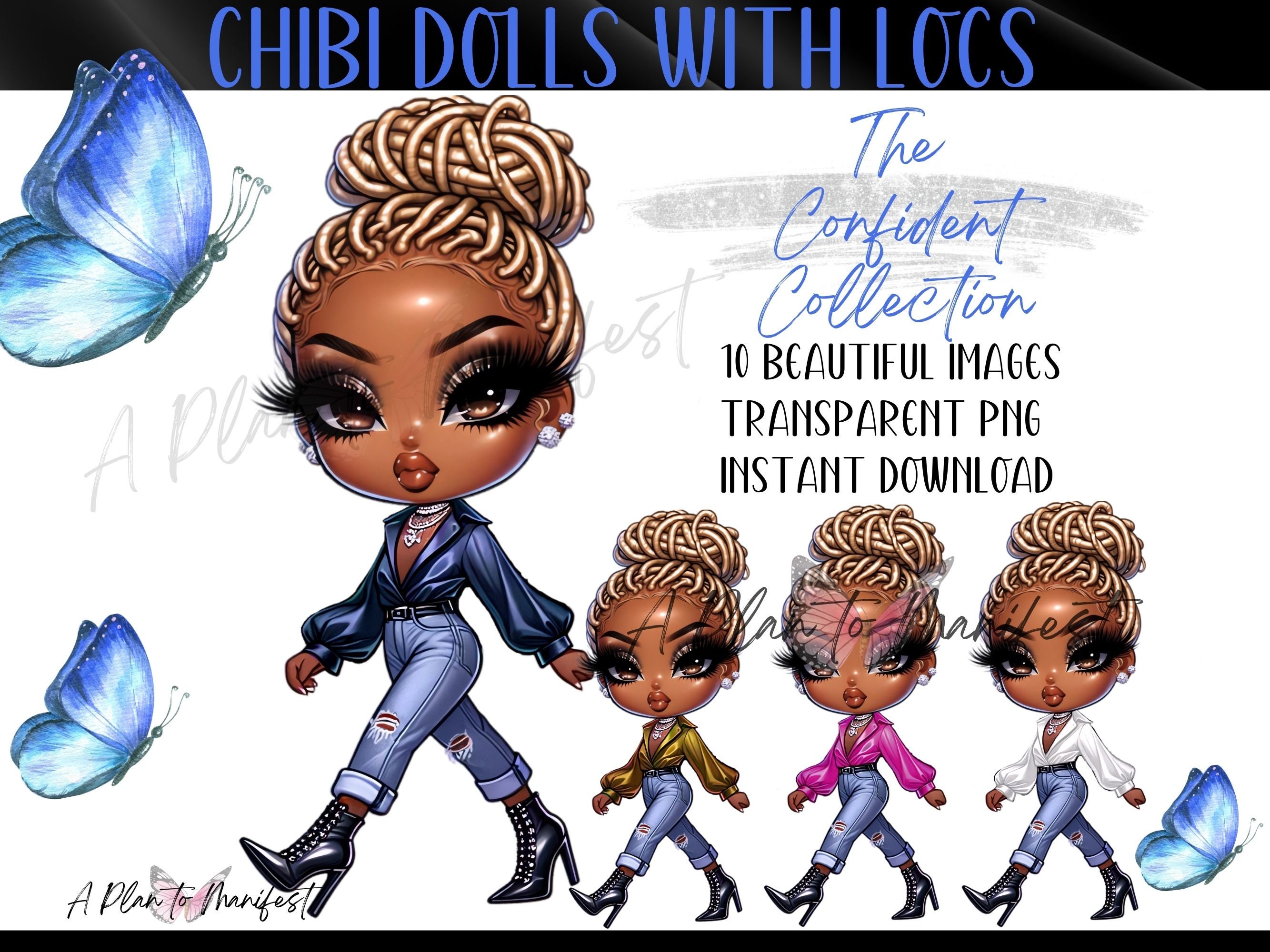 Locd Clipart African American Chibi Doll Dreadlock Chibi PNG Afro Chibi ...