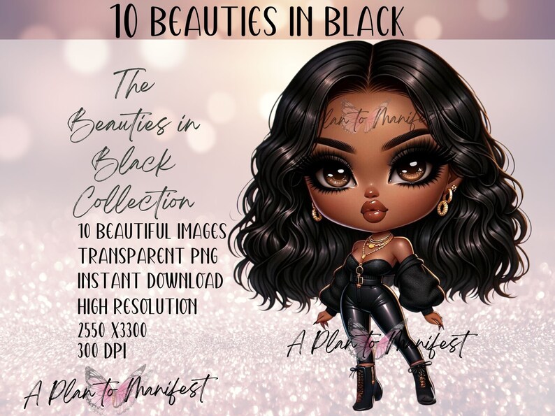 Chibi Clipart Doll Bundle Glam Chibi Doll Clipart Chibi Dolls Clipart ...