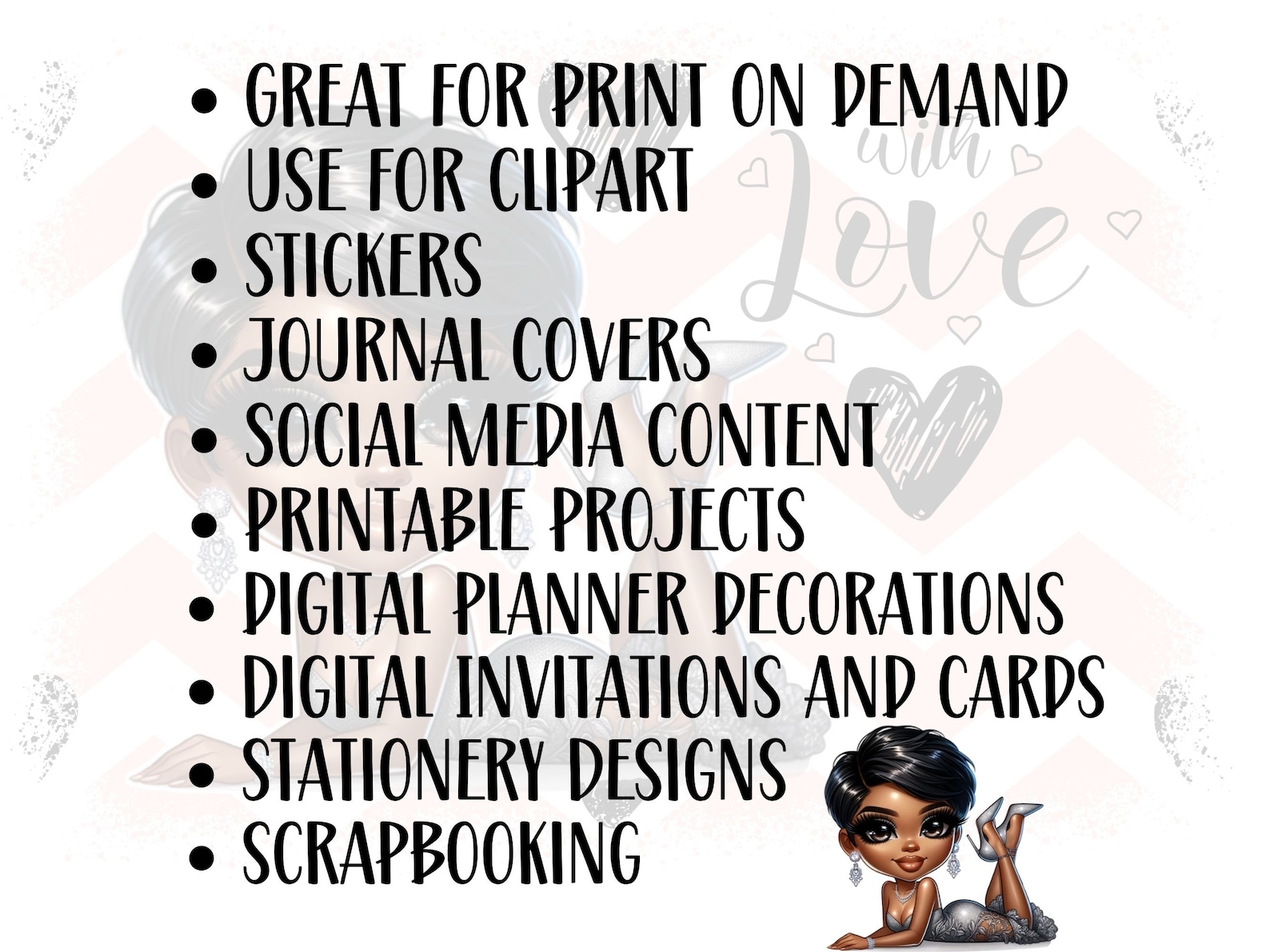 Chibi Glamour Chibi Valentine PNG Bundle Chibi PNG for Shirts Chibi ...