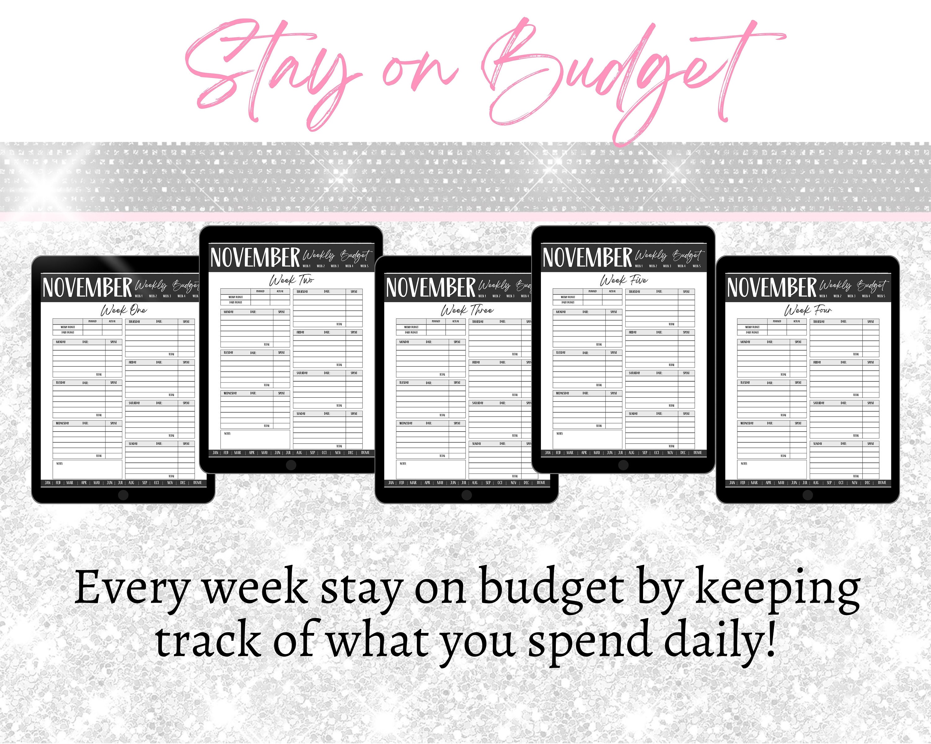 DIGITAL BUDGET PLANNER Monthly Planner Hyperlinked Budget Planner ...
