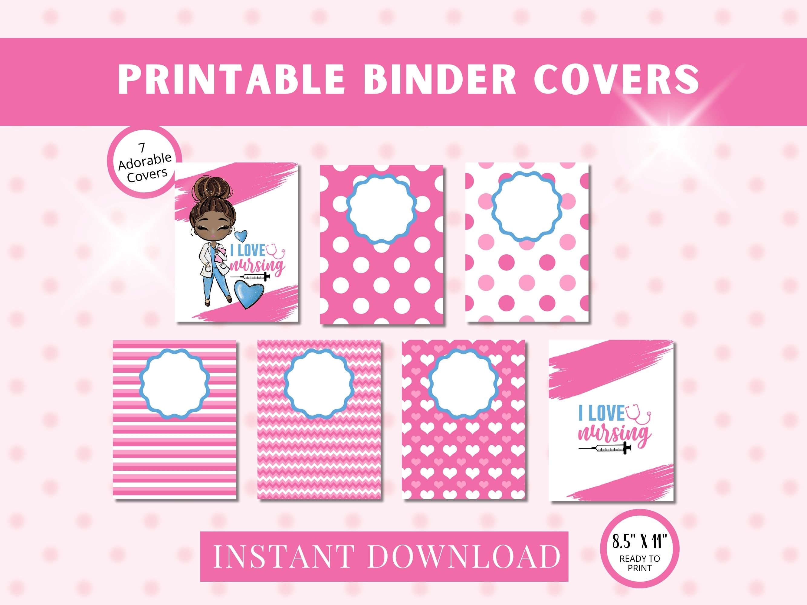 PRINTABLE BINDER COVERS Print at Home Cover for Binder Nursing Students ...