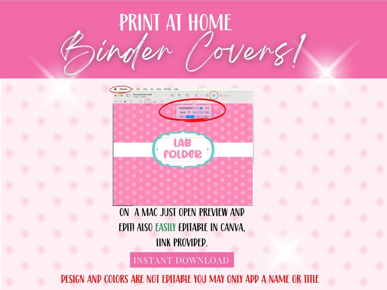 PRINTABLE BINDER COVERS Print at Home Cover for Binder Nursing Students ...