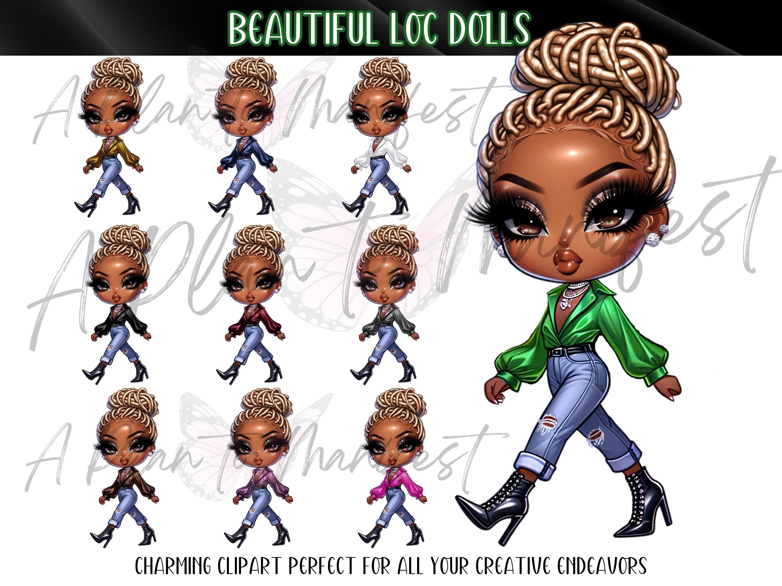 Locd Clipart African American Chibi Doll Dreadlock Chibi PNG Afro Chibi ...