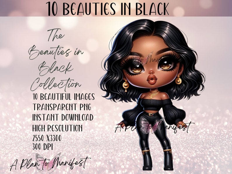 Chibi Clipart Doll Bundle Glam Chibi Doll Clipart Chibi Dolls Clipart ...