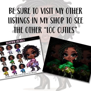 Loc'd Clipart African American Chibi Doll Dreadlock Chibi PNG Melanin ...