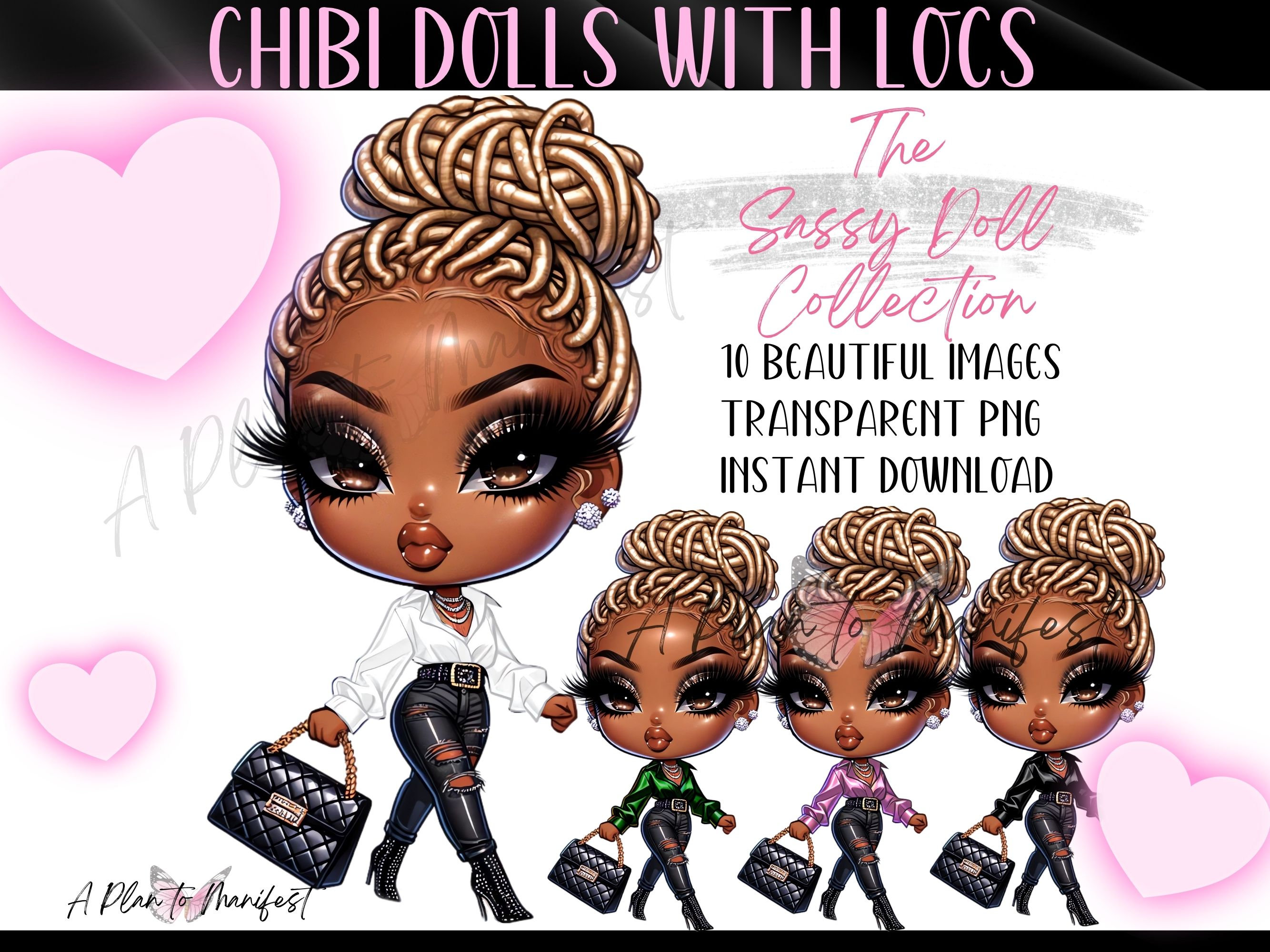 Locd Clipart African American Chibi Doll Dreadlock Chibi PNG Afro Chibi ...