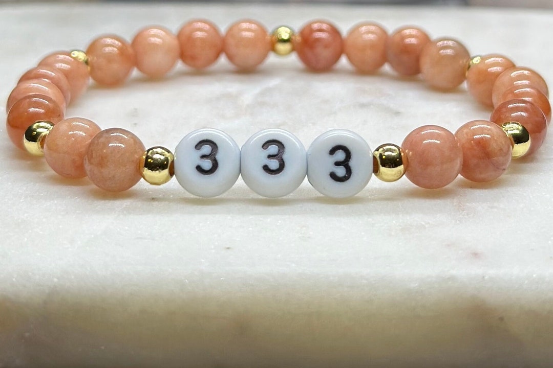 Angel Number 333 Bracelet - Natural Gemstones - Chakra Bracelet ...