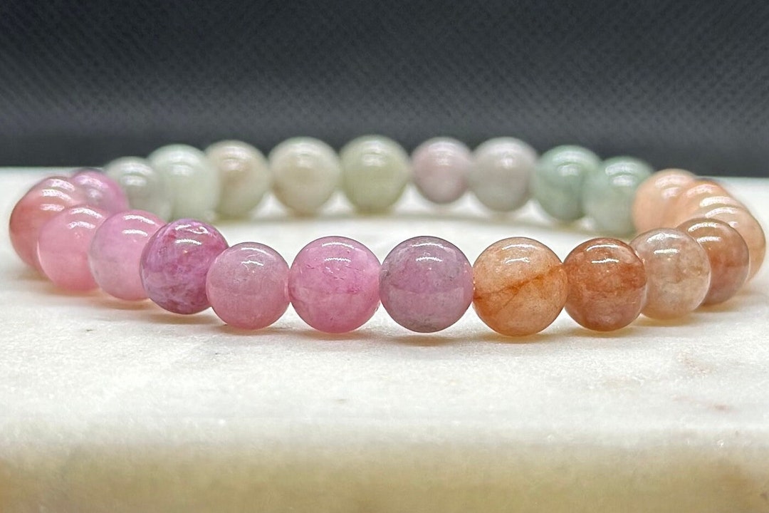 Macaron Jade Crystal Bracelet: Handmade Gemstone Jewelry - Etsy