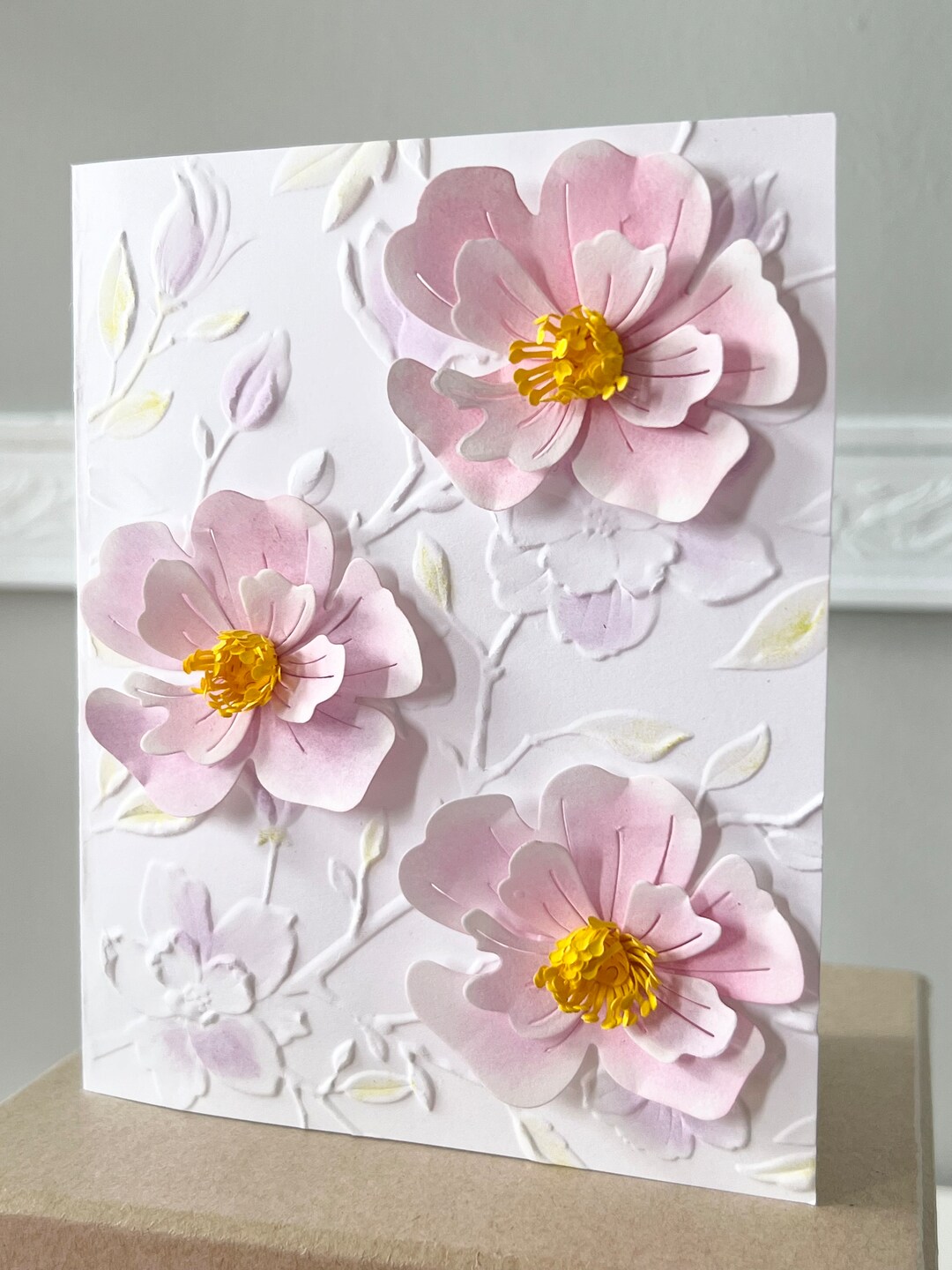 Hand Made: 3D Flower Happy Birthday Any Occasions Greeting Card Gift ...