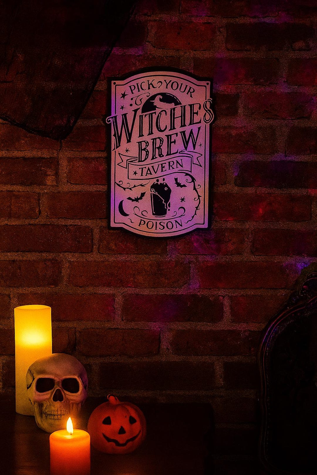 Witches Brew Tavern Halloween Sign: Spooky Gothic Bar Decor - Etsy