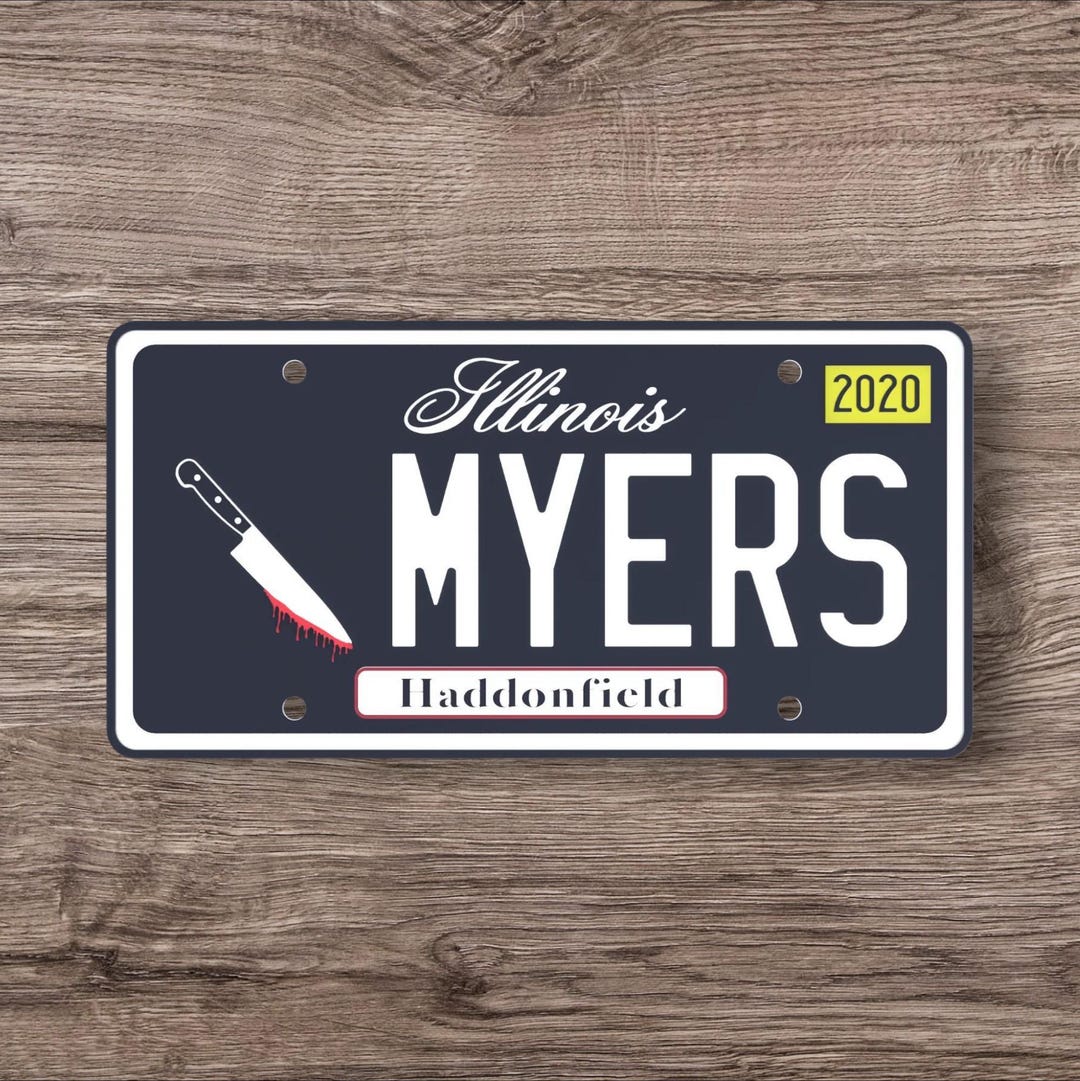 Michael Myers Haddonfield License Plate: Horror Movie Halloween Decor ...