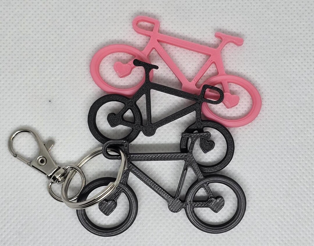 Bicycle Keychain With Heart Wheels | Cute Bike Lover Gift | 3D Printed ...