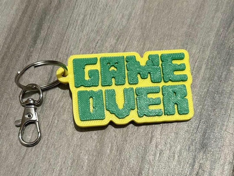GAME OVER Key Chain - Retro Gaming Accessory - Perfect Gift for Gamers ...