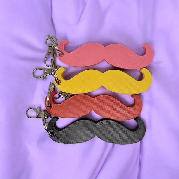 Mustache Keychain - Etsy