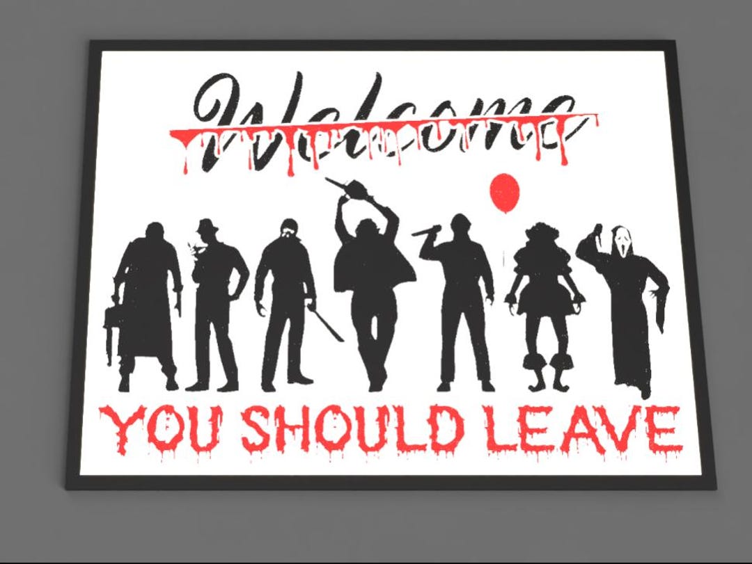 Horror Movie Welcome Sign | Creepy Halloween Decor - Etsy