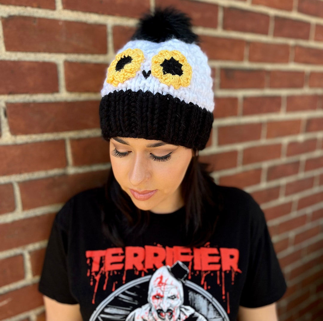 Handmade Custom Terrifier Art the Clown Flower Sunglasses Knit Hat ...