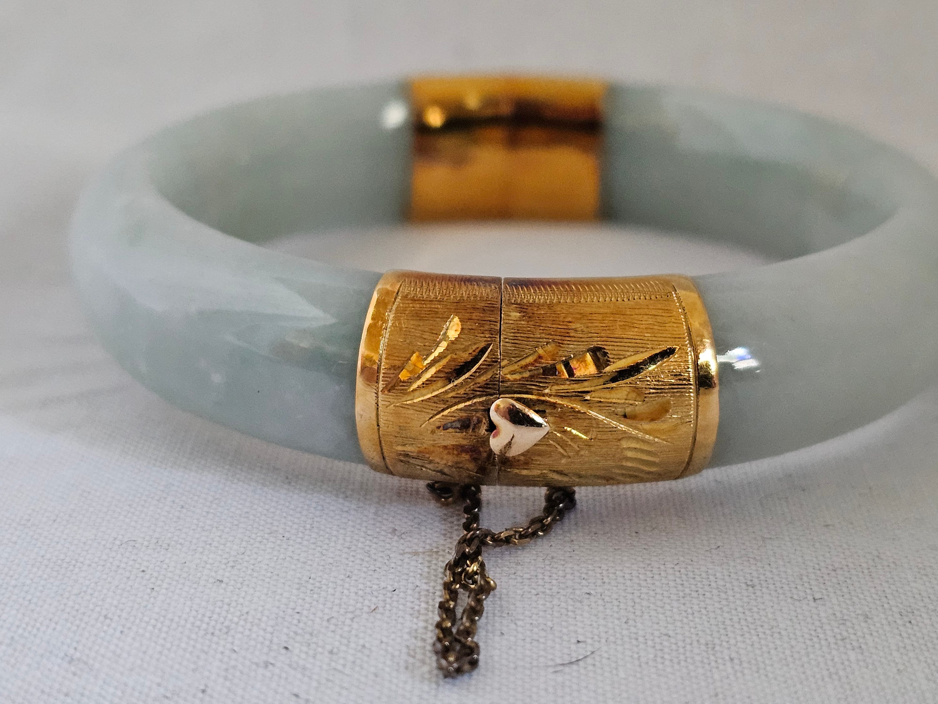 Vintage 14k Jade Bracelet - Etsy