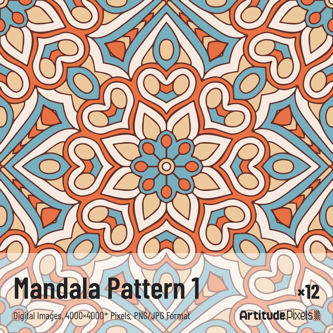 Mandala Pattern 1 Tile Digital Tile Paper Wall Paper 12 - Etsy