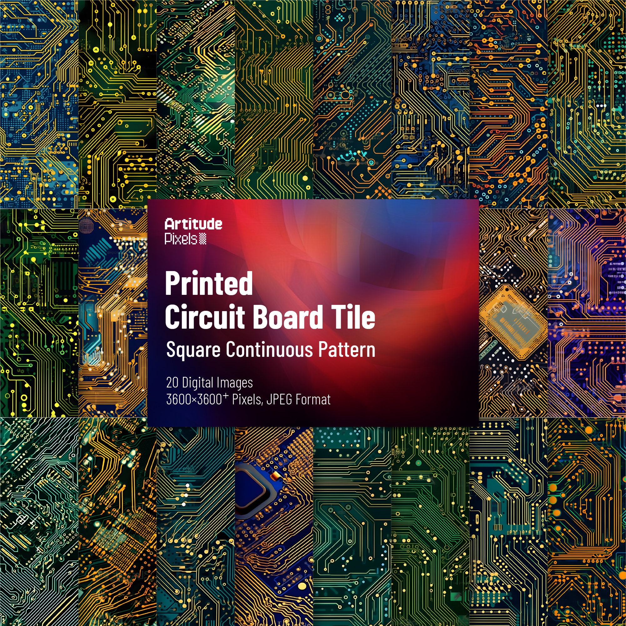 Circuit Board Pattern Tile