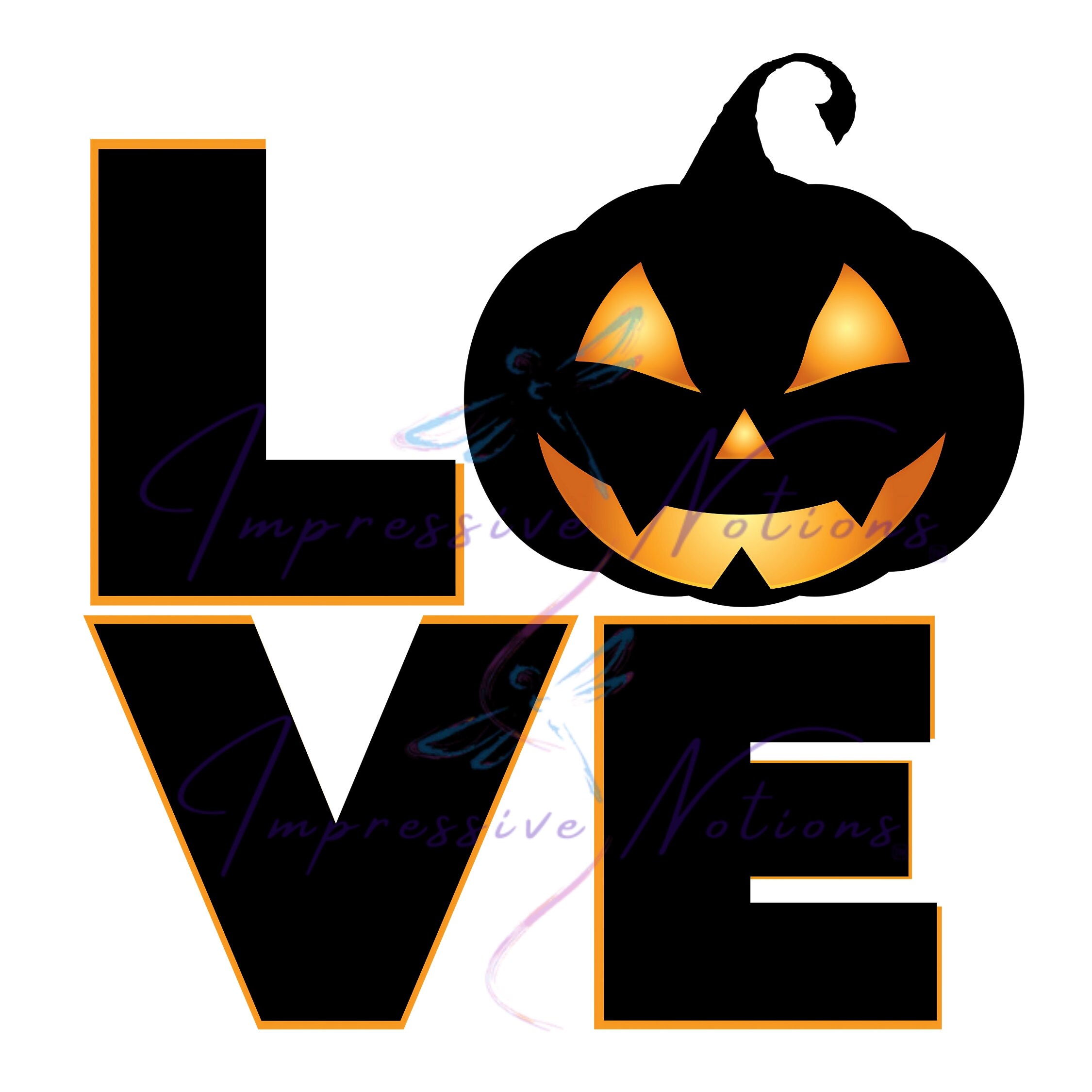 2 PNG Jack O Lantern LOVE, Halloween Clip Art, Digital Download ...