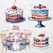 4th of July Dessert Watercolor Clip Art Images, Independence Day Party ...