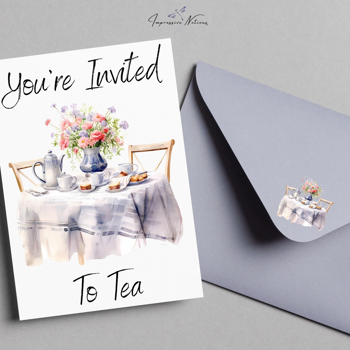 Spring Tea Service Watercolor Clipart Elements, Tea Party Settings ...