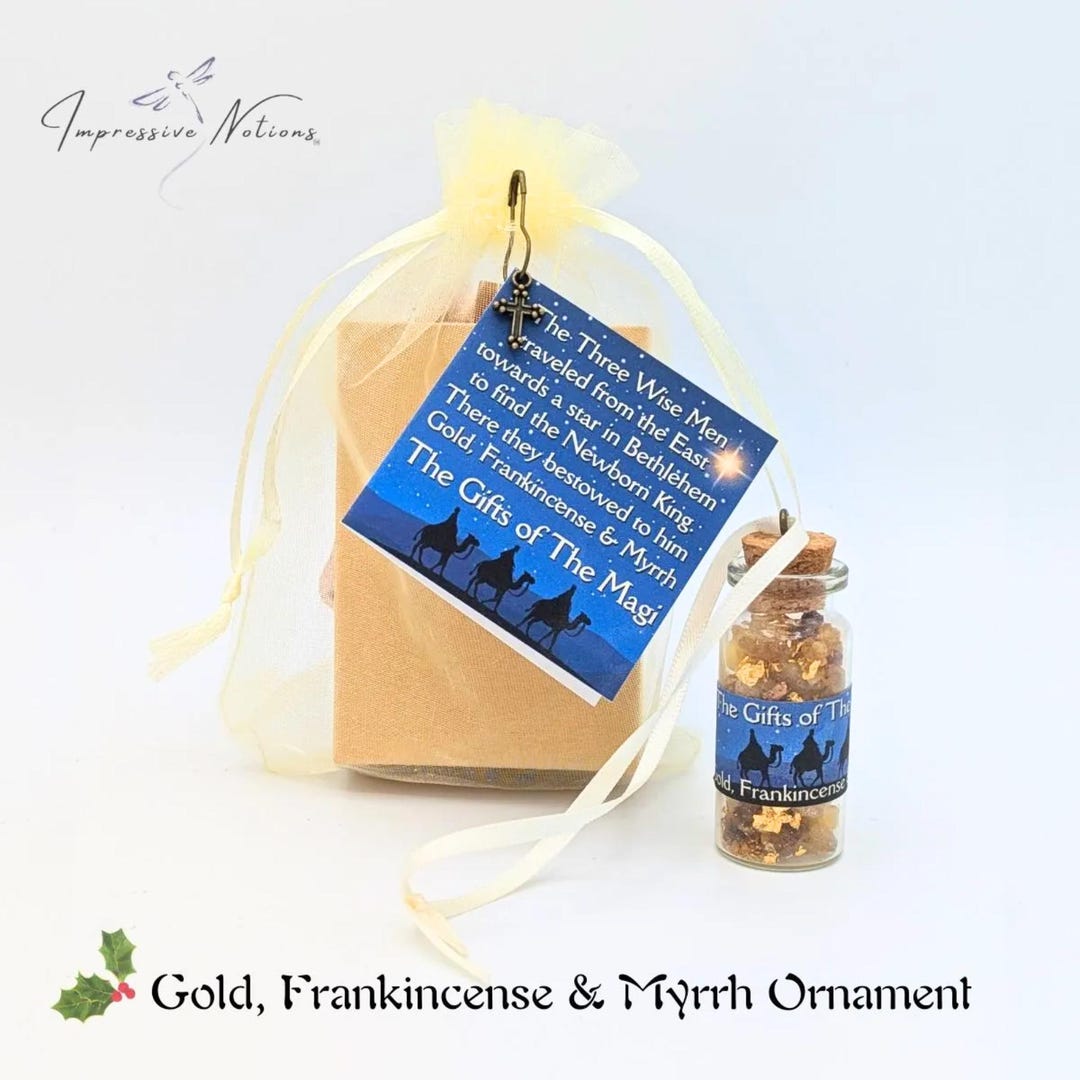 Gold Frankincense and Myrrh Christmas Gift Set Ornament Gifts of the ...
