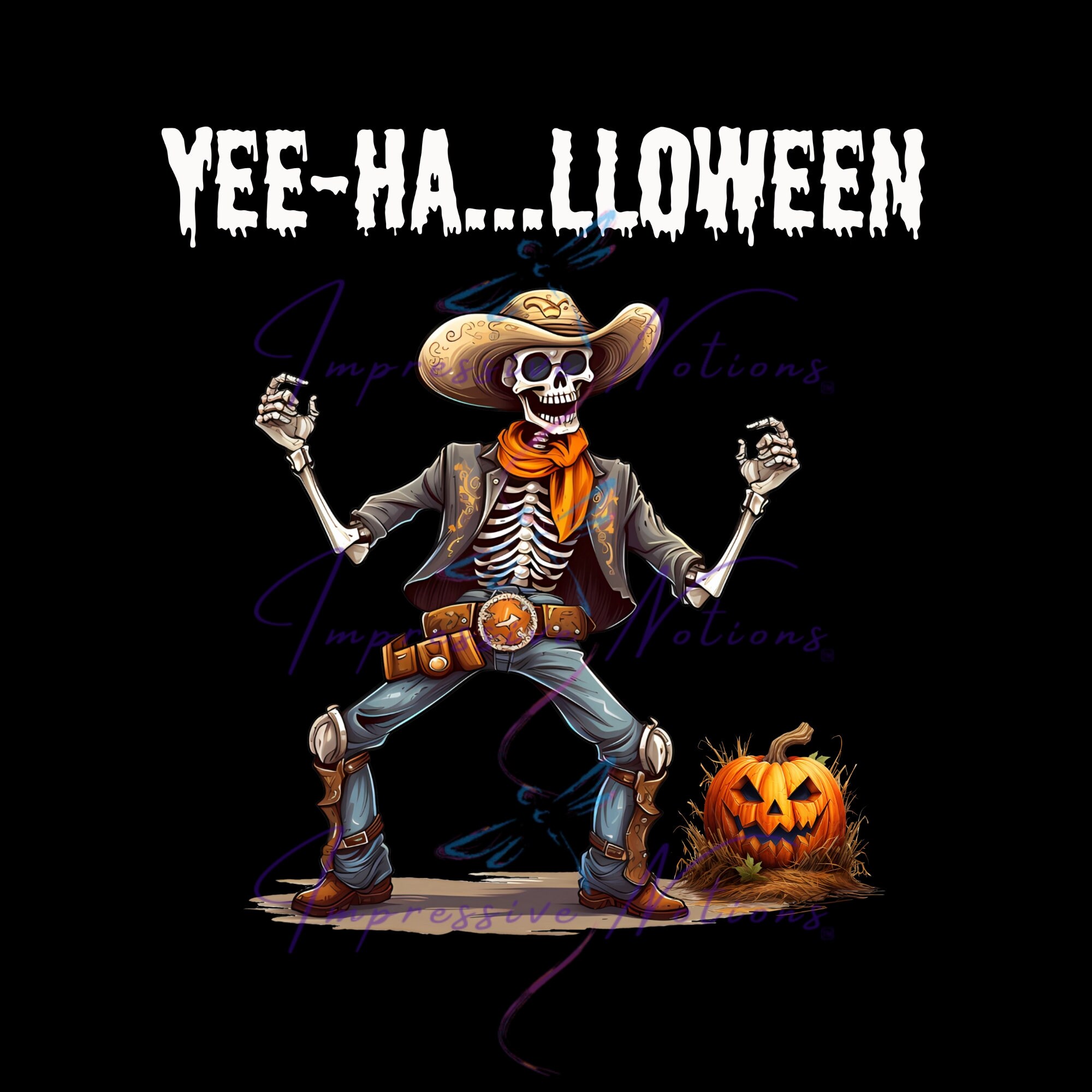 PNG Cowboy Skeleton Pumpkin Halloween Clip Art, Transparent Digital ...