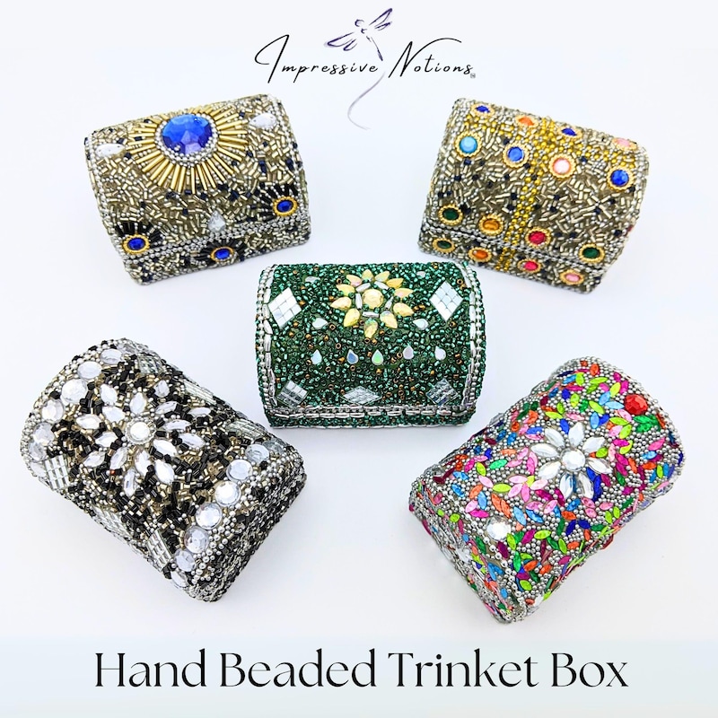 Colorful Beaded Jewelry Box - Etsy
