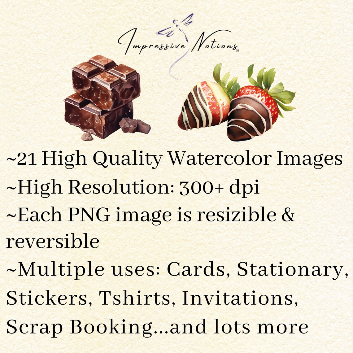 Chocolate Desserts Watercolor Clip Art Elements, Transparent Digital ...