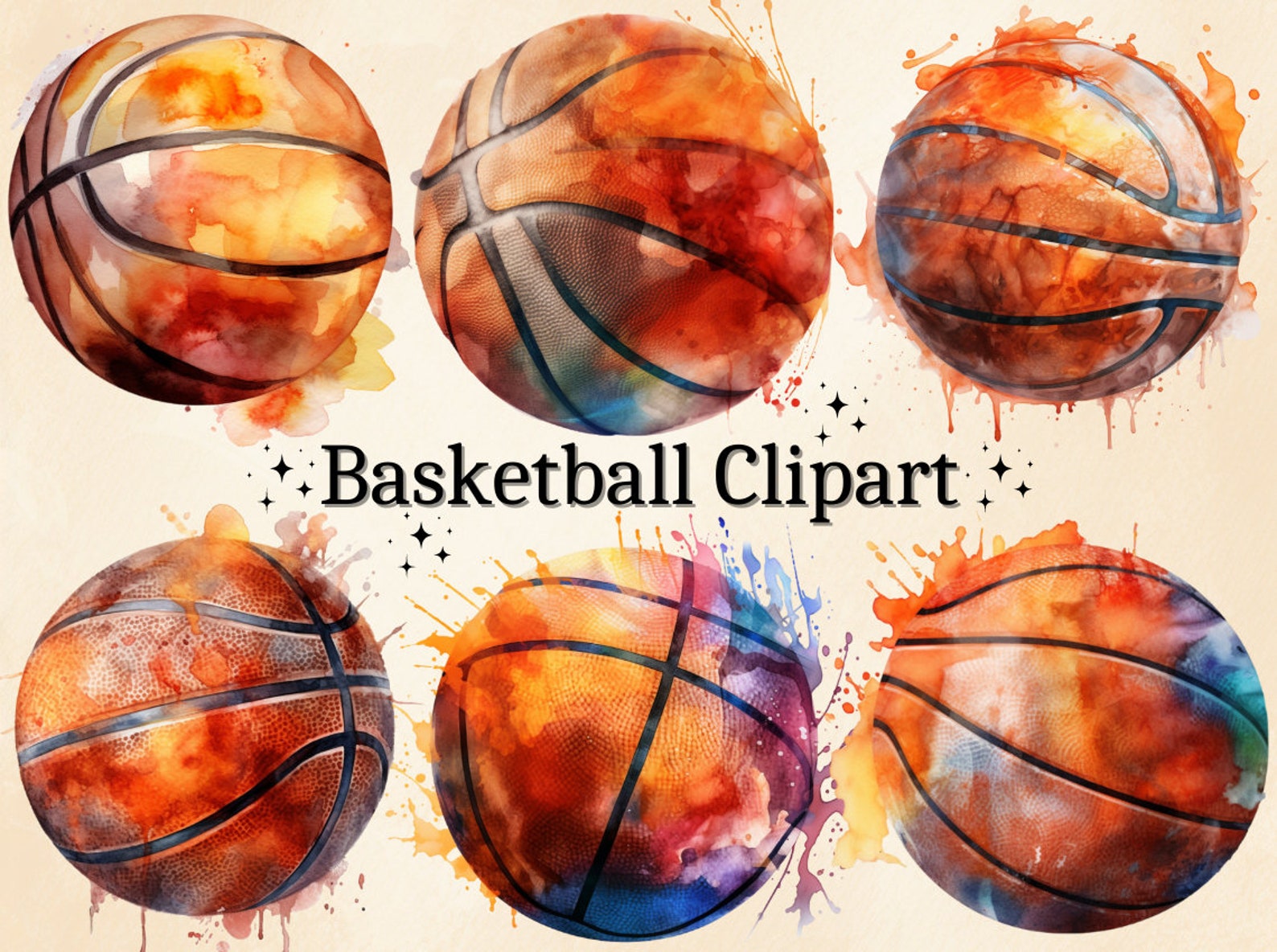 16 PNG Watercolor Basketball Clipart Ball Clipart Sports - Etsy