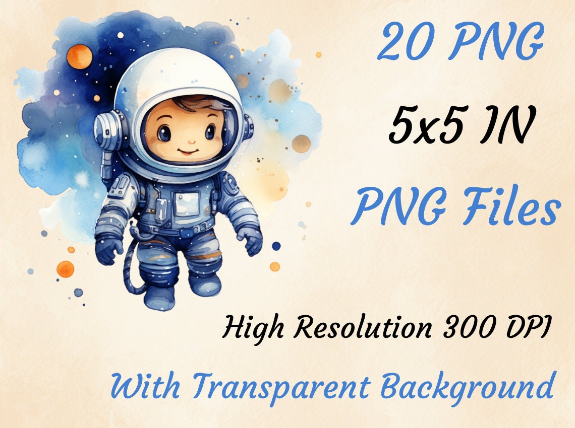 20 PNG Watercolor Astronaut Clipart, Space Clipart, Cute Astronaut ...
