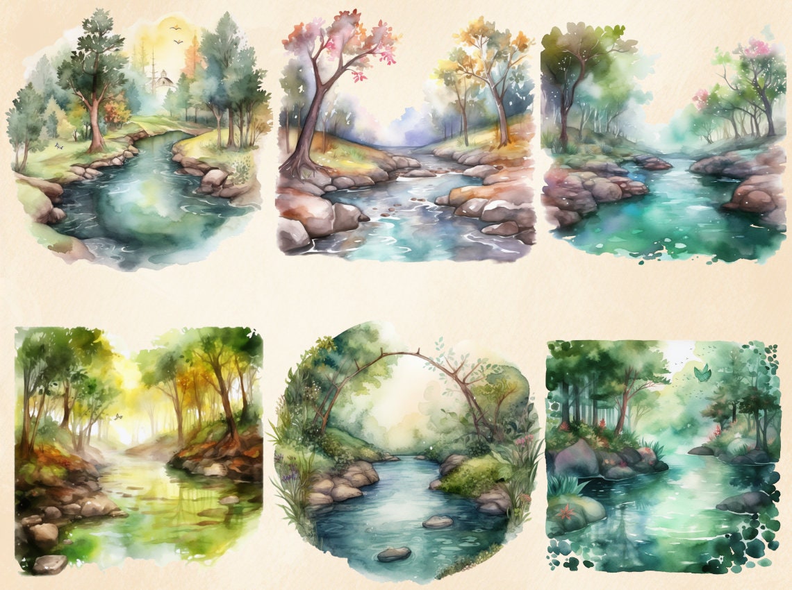 21 PNG Watercolor Magical River Clipart Fun Magical River PNG - Etsy