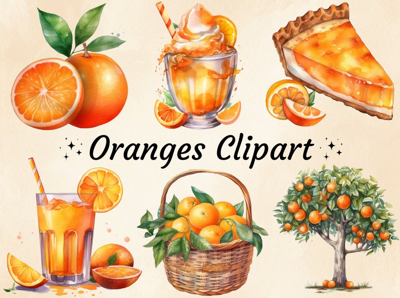 24 PNG Watercolor Oranges Clipart Summer Oranges Clip Art - Etsy