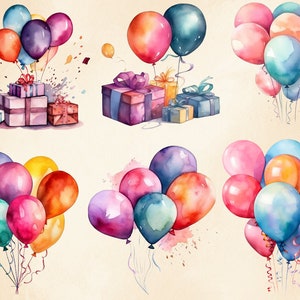 21 PNG Watercolor Happy Birthday Clipart, Kids Birthday Clipart Pack ...