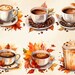 Watercolor Fall Coffee Clipart: Autumn Mugs, Cups, Bags (PNG Digital ...