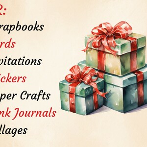 32 PNG Watercolor Christmas Presents Clipart, Cute Gift Boxes ...