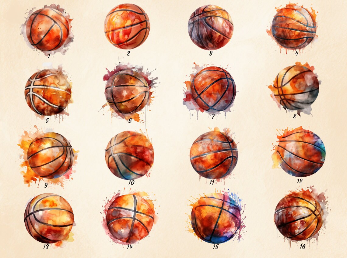 16 PNG Watercolor Basketball Clipart, Ball Clipart, Sports Clip Art ...