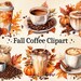 Watercolor Fall Coffee Clipart: Autumn Mugs, Cups, Bags (PNG Digital ...