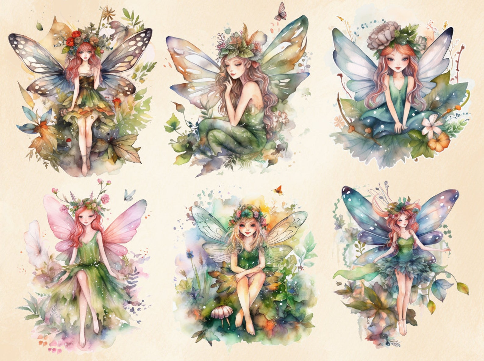 21 PNG Watercolor Fairy Clipart, Fairy Flower Clip Art, Fairies ...
