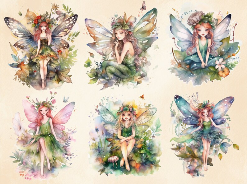 21 PNG Watercolor Fairy Clipart, Fairy Flower Clip Art, Fairies ...