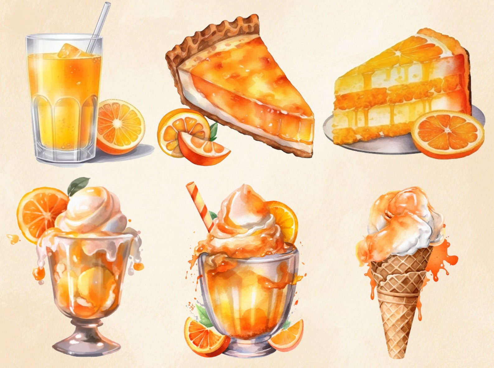 24 PNG Watercolor Oranges Clipart, Summer Oranges Clip Art, Citrus ...