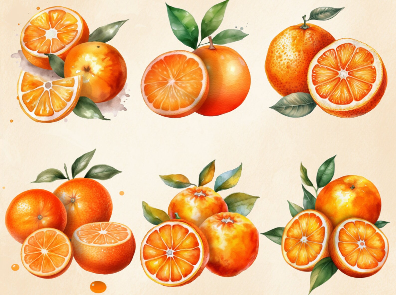24 PNG Watercolor Oranges Clipart, Summer Oranges Clip Art, Citrus ...