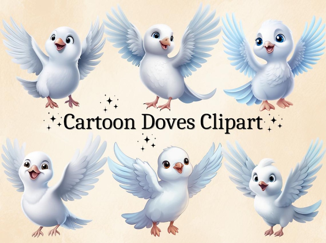 12 PNG Cute Dove Clipart, Cartoon Doves, White Dove PNG, Transparent ...