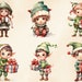 Watercolor Christmas Elves Clipart: Holiday PNG Bundle (digital ...