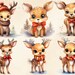 30 PNG Watercolor Cute Reindeer Clipart, Christmas Reindeers, Woodland ...