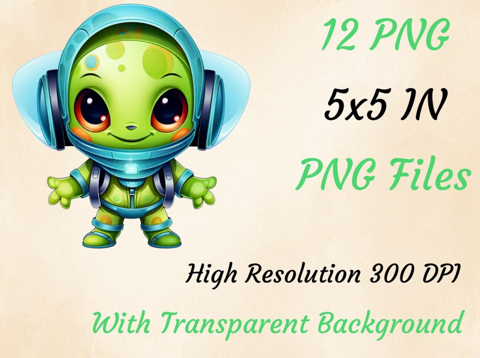 12 PNG Watercolor Cute Alien Clipart, Space Aliens PNG, Nursery Images ...