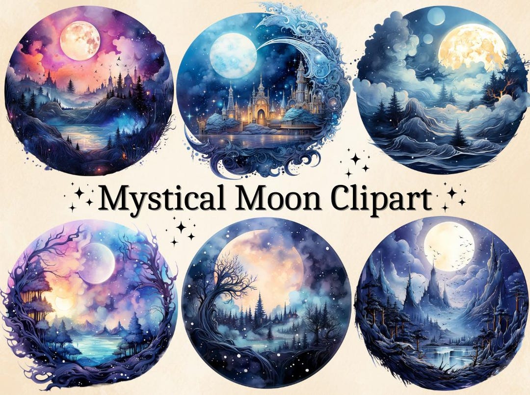 16 PNG Mystical Moon Clipart, Celestial Moons, Fantasy Moon Clipart ...