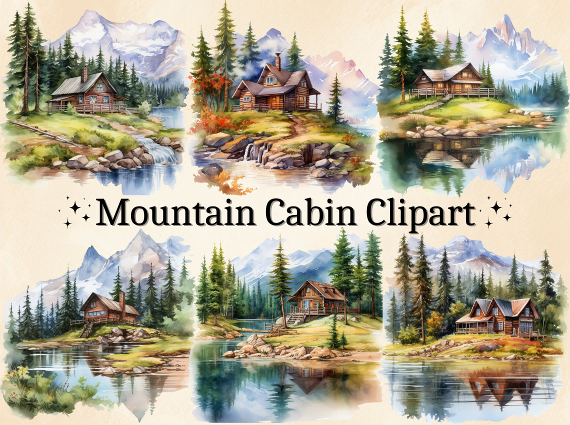 Mountain Cabin Clip Art