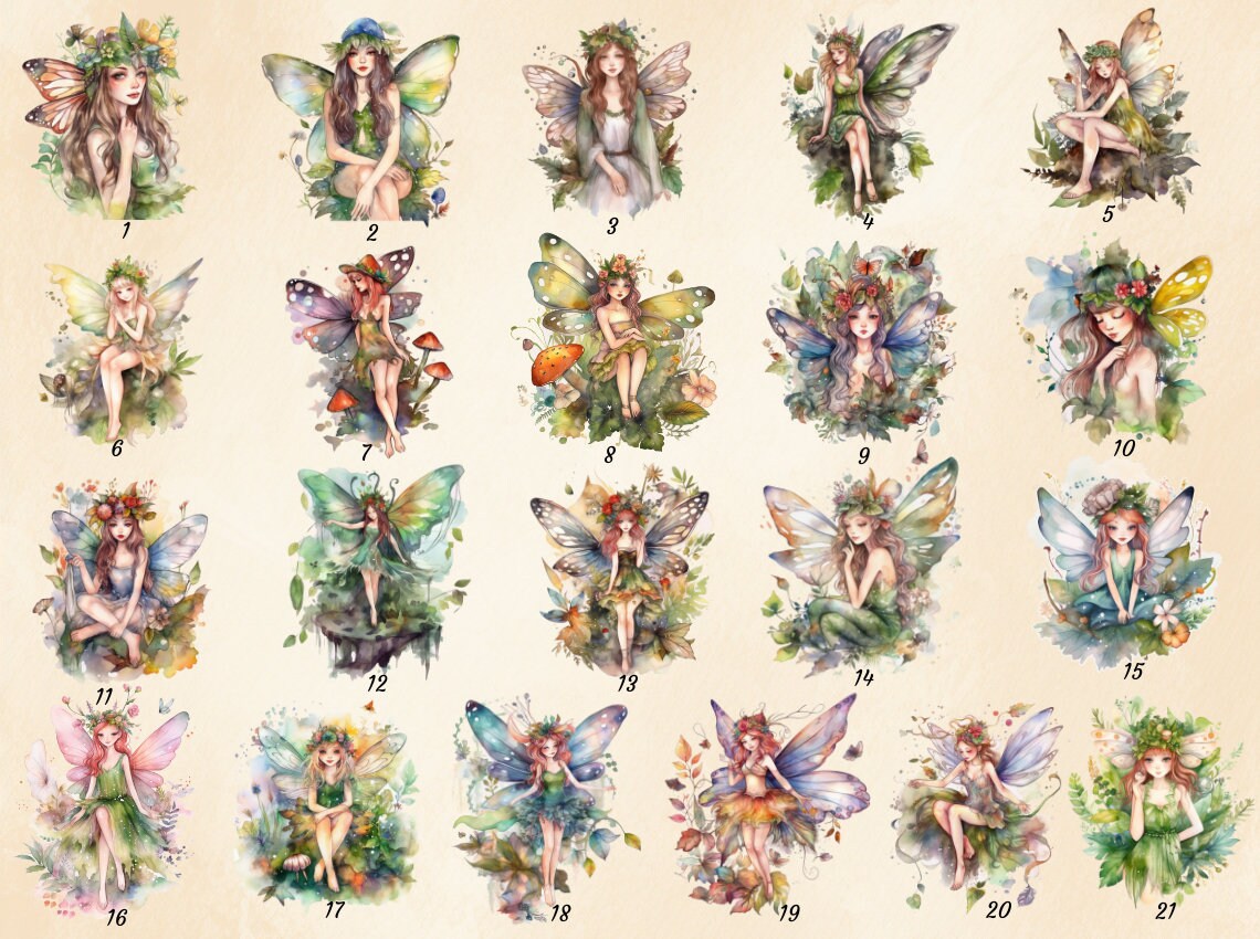 21 PNG Watercolor Fairy Clipart, Fairy Flower Clip Art, Fairies ...